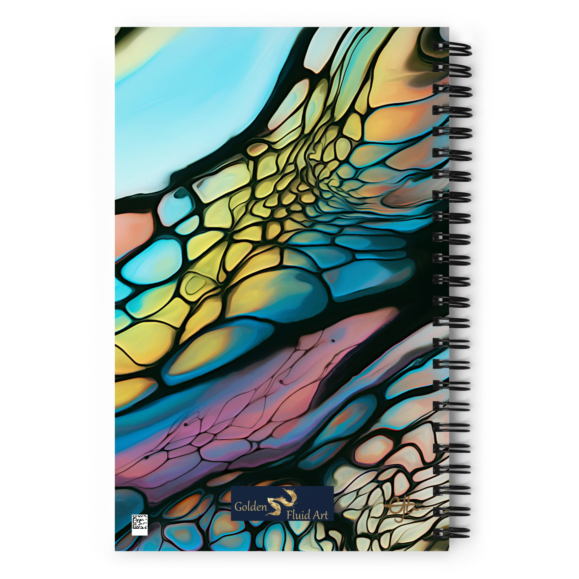 Coral Reef- Dot Journal - Golden Fluid Art