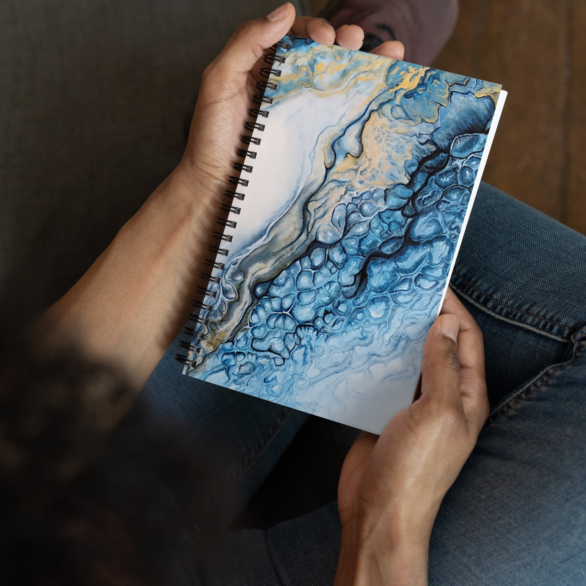 Electric Blue - Dot journal - Golden Fluid Art